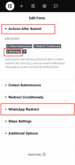 How to Redirect Elementor Form to WhatsApp?